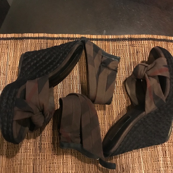 Burberry | Shoes | Burberry Wedge Sandals | Poshmark